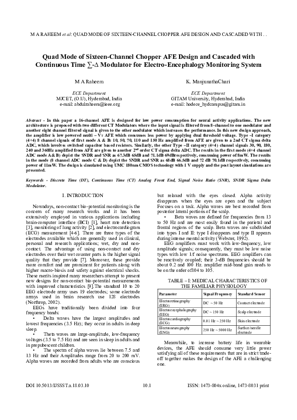 (PDF) Quad Mode of Sixteen Channel Chopper AFE Design and Cascaded with ...