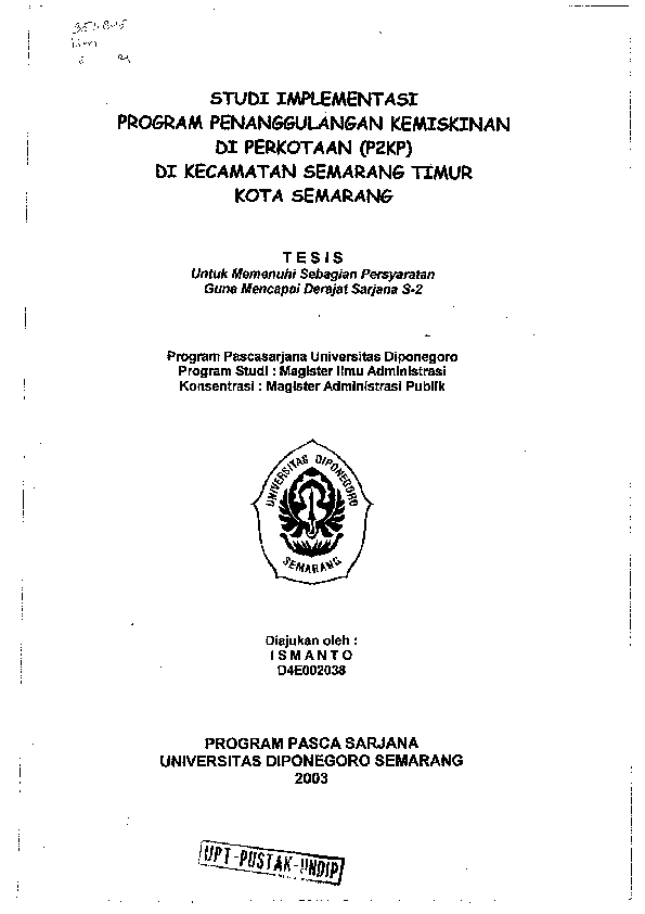 (PDF) Studi Implementasiprogram Penanggulangan Kemiskinandi Perkotaan ...
