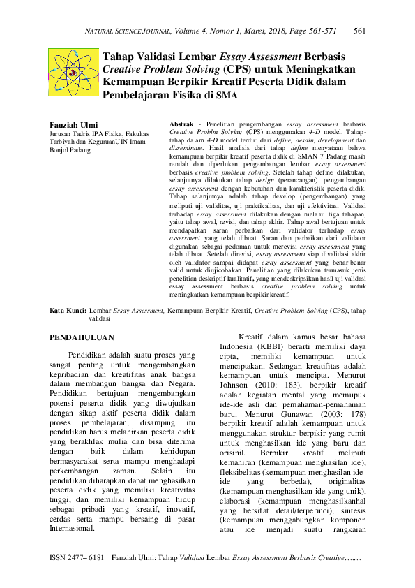 (PDF) Tahap Design (Perancangan) Lembar Essay Assessment Berbasis ...
