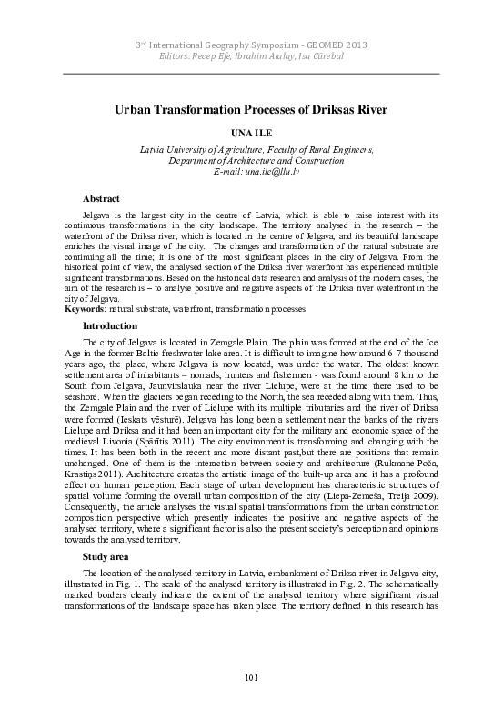 (PDF) Urban Transformation Processes of Driksas River