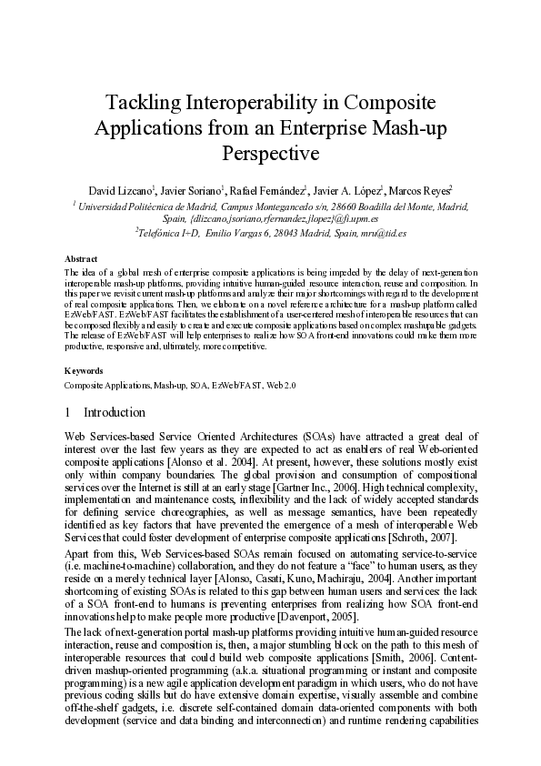 (PDF) Tackling Interoperability in Composite Applications from an ...