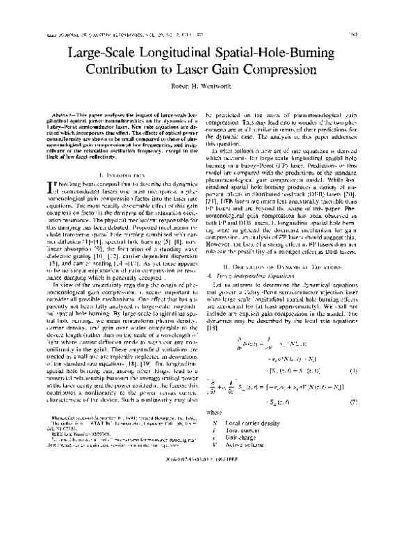 (PDF) Large-scale longitudinal spatial-hole burning contribution to ...