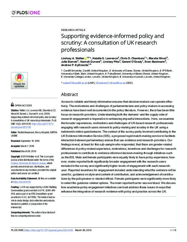 (PDF) Supporting evidence-informed policy and scrutiny: A consultation ...
