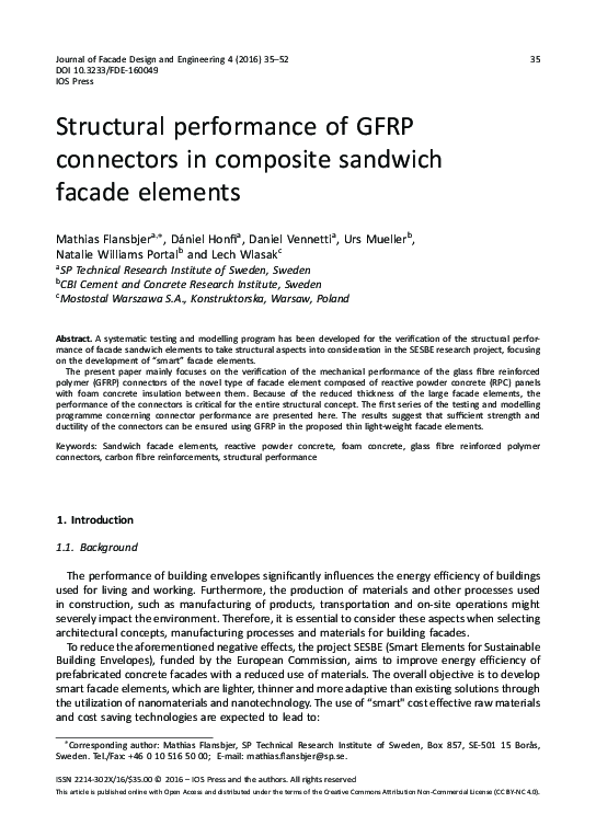 (PDF) Structural performance of GFRP connectors in composite sandwich ...