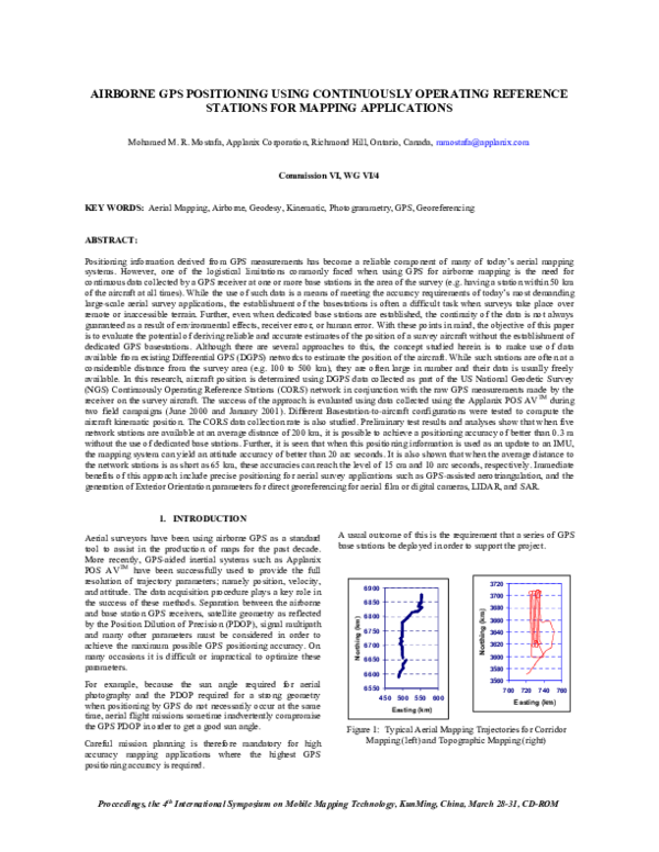 (PDF) Airborne GPS Positioning Using Continuously Operating Reference ...