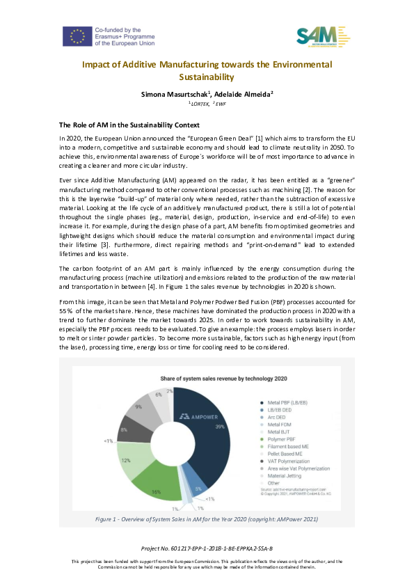 (PDF) Impact of Additive Manufacturing towards the Environmental ...