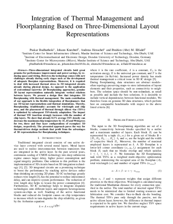 (PDF) Integration of thermal management and floorplanning based on ...