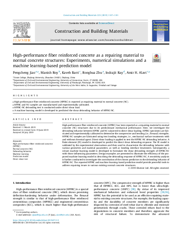 (PDF) High-performance fiber reinforced concrete as a repairing material to normal concrete ...