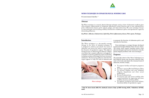 (PDF) Wurn Technique: Enhancing Gynecological Nursing Care