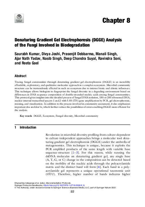 (PDF) Denaturing Gradient Gel Electrophoresis (DGGE) Analysis of the ...