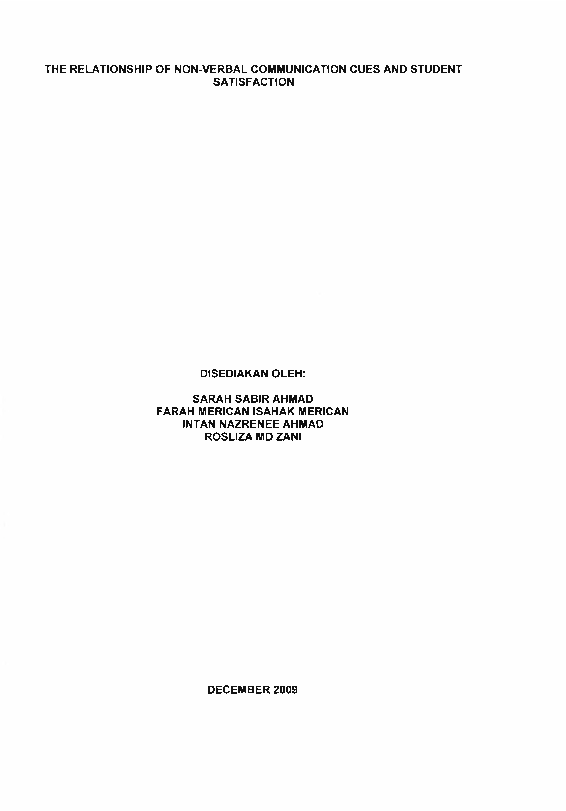 (PDF) The relationship of non-verbal communication cues and student ...