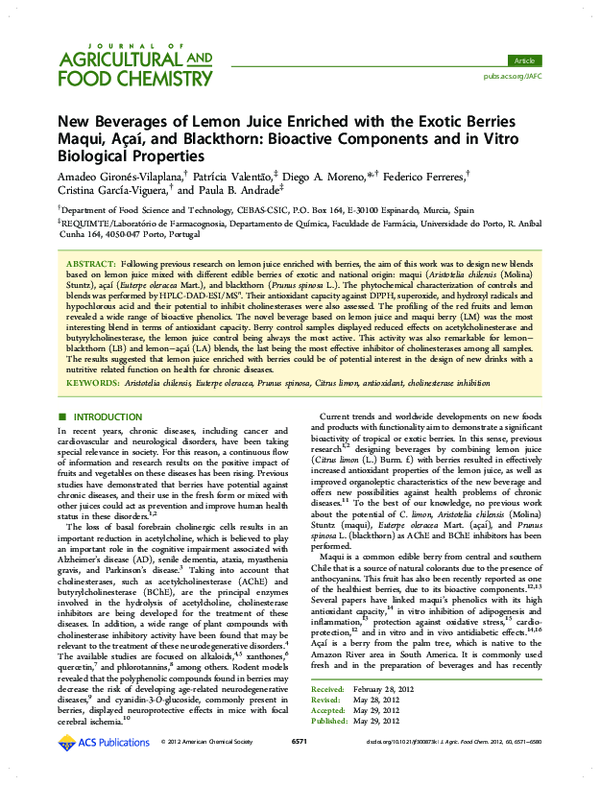 (PDF) New Beverages of Lemon Juice Enriched with the Exotic Berries ...
