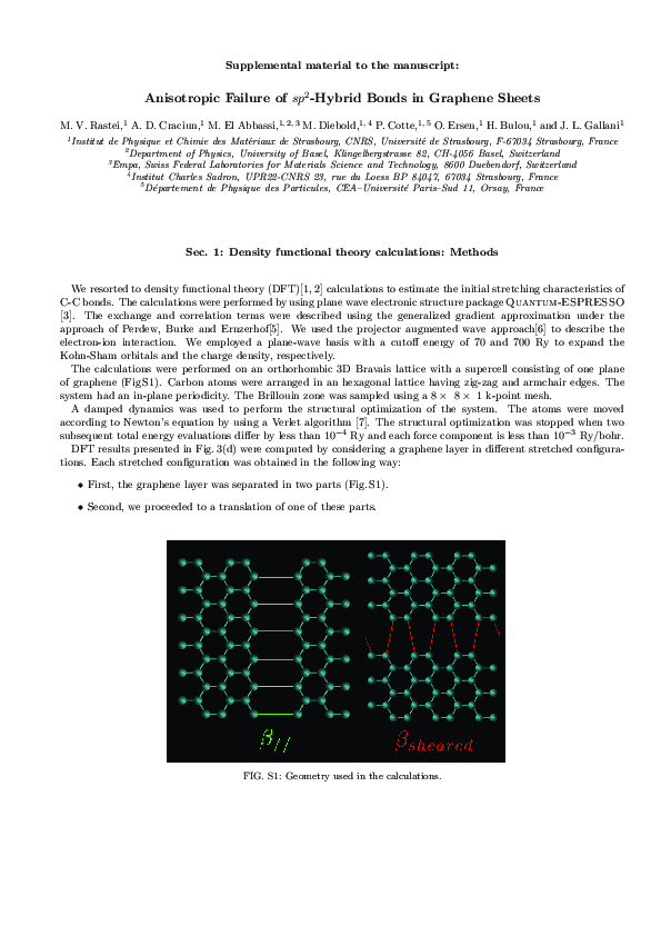 (PDF) Anisotropic Failure of sp2-Hybrid Bonds in Graphene Sheets