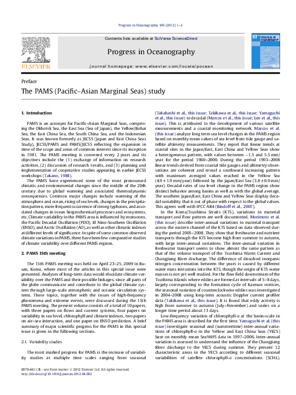 (PDF) The PAMS (Pacific–Asian Marginal Seas) study | Jae Hak Lee - Academia.edu