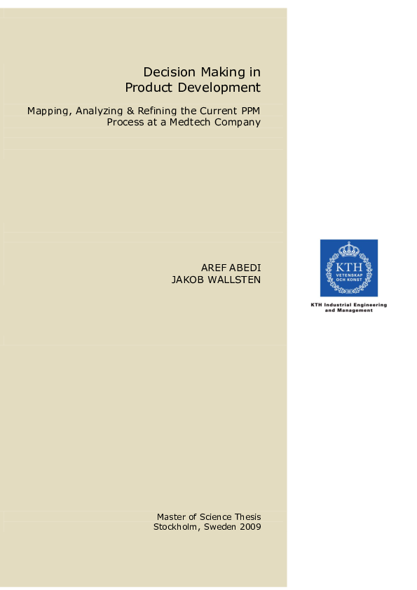 (PDF) Optimizing Product Development Decision Making