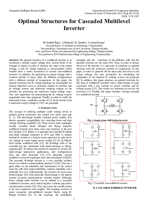 (DOC) Optimal Structures for Cascaded Multilevel Inverter