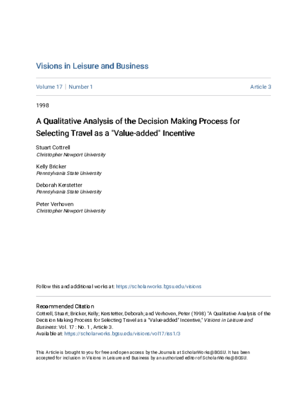 (PDF) A qualitative analysis of the decision making process for ...