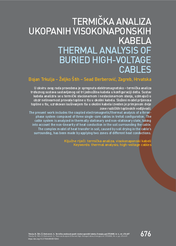 (PDF) Thermal Analysis of Buried High-Voltage Cables