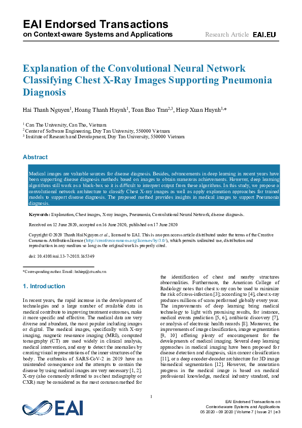 (PDF) Explanation of the Convolutional Neural Network Classifying Chest ...