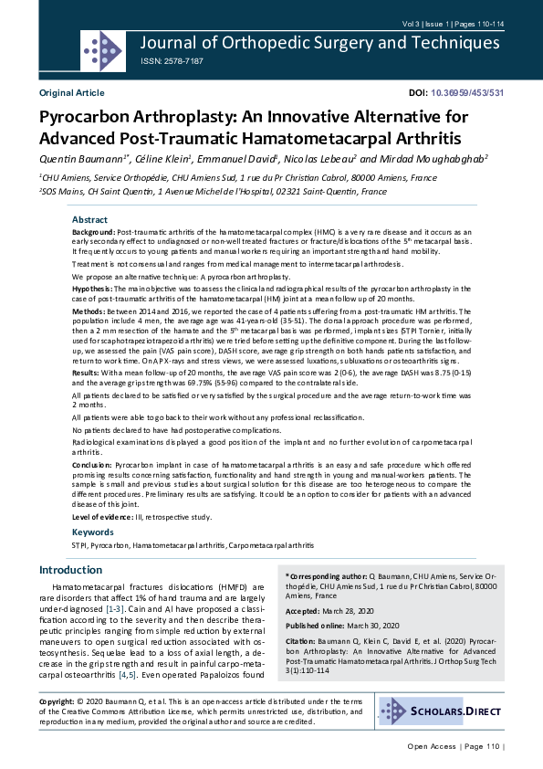 (PDF) Pyrocarbon Arthroplasty: An Innovative Alternative for Advanced ...