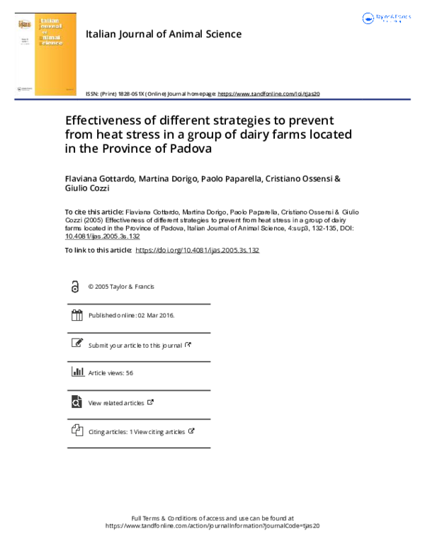 (PDF) Effectiveness of different strategies to prevent from heat stress ...