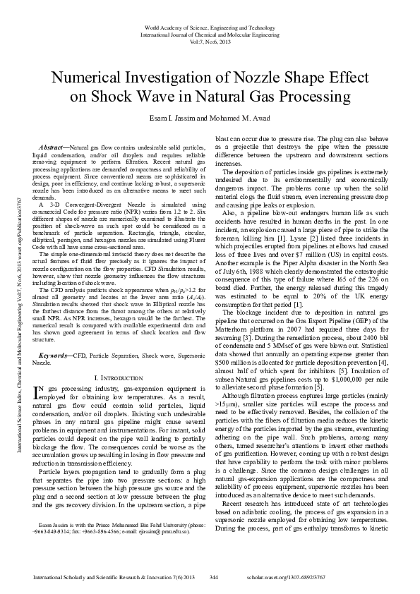 (PDF) Numerical Investigation Of Nozzle Shape Effect On Shock Wave In ...