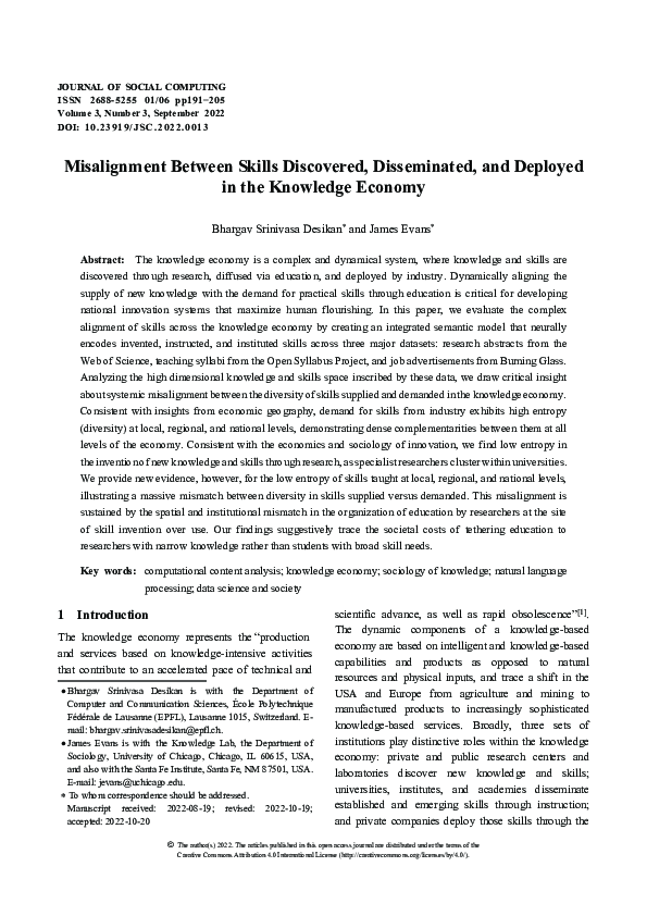(PDF) Misalignment Between Skills Discovered, Disseminated, and ...