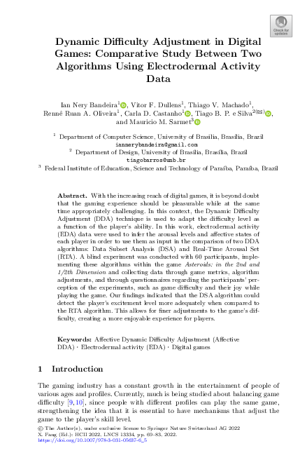 (PDF) Dynamic Difficulty Adjustment in Digital Games: Comparative Study Between Two Algorithms ...
