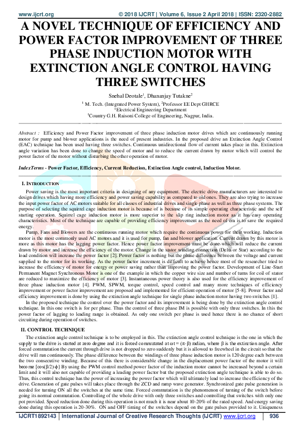(PDF) A Novel Technique of Efficiency and Power Factor Improvement of ...