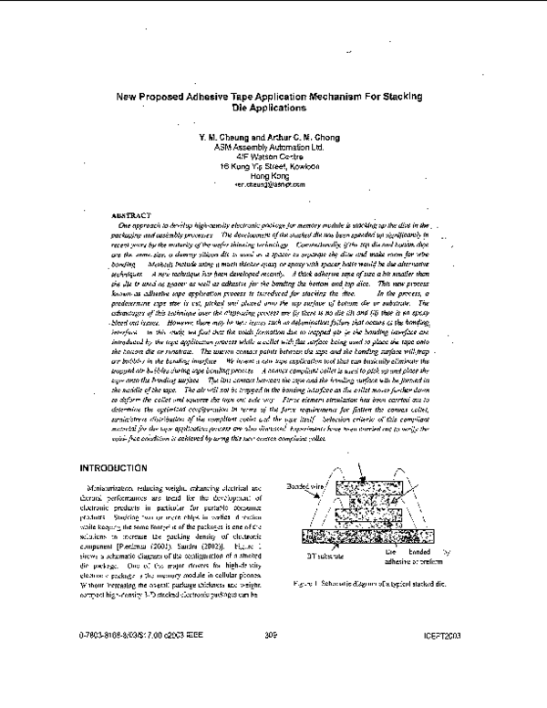 (PDF) New proposed adhesive tape application mechanism for stacking die ...