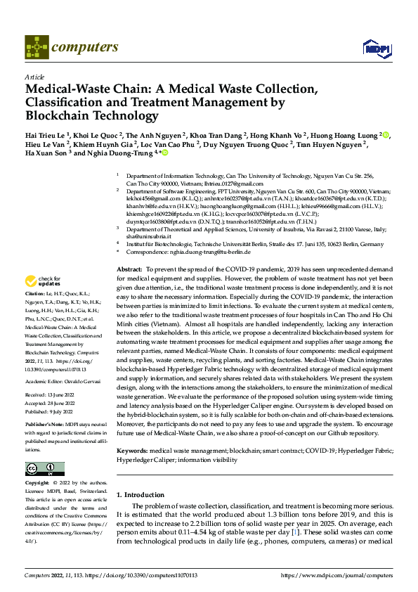 (PDF) Medical-Waste Chain: A Medical Waste Collection, Classification and Treatment Management ...