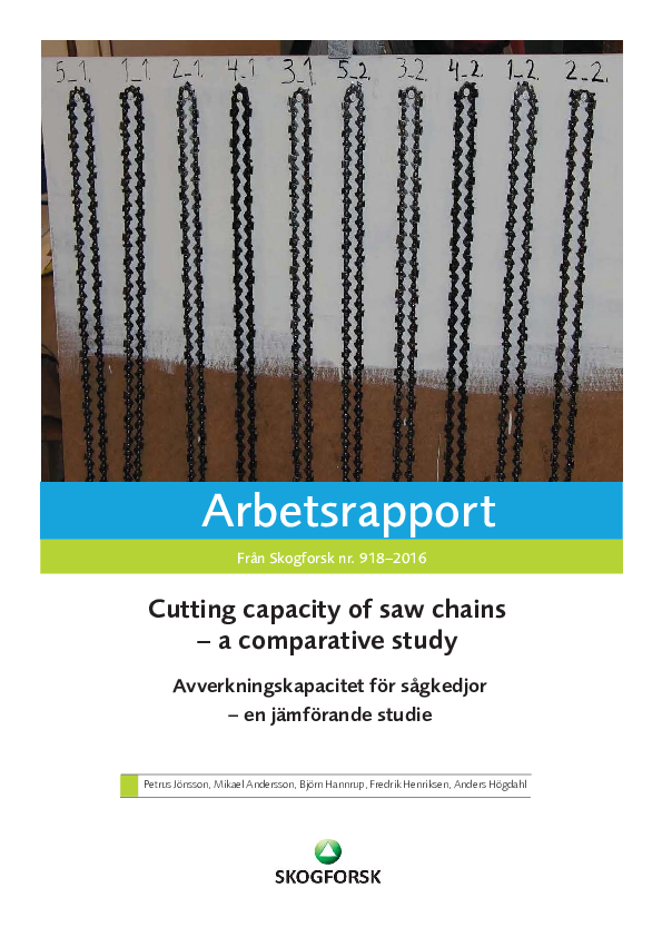 (PDF) Cutting capacity of saw chains –a comparative study