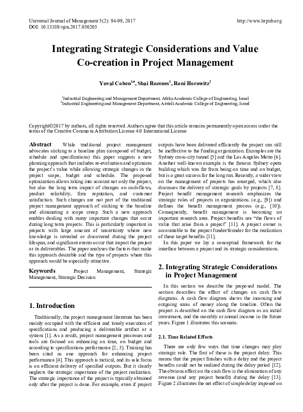 (PDF) Integrating Strategic Considerations and Value Co-creation in ...