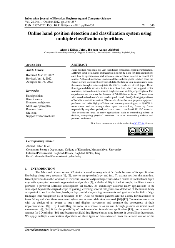 (PDF) Online hand position detection and classification system using multiple classification ...