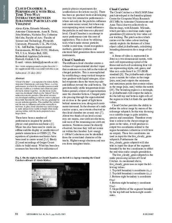(PDF) Cloud Chamber: A Performance with Real Time Two-Way Interaction ...
