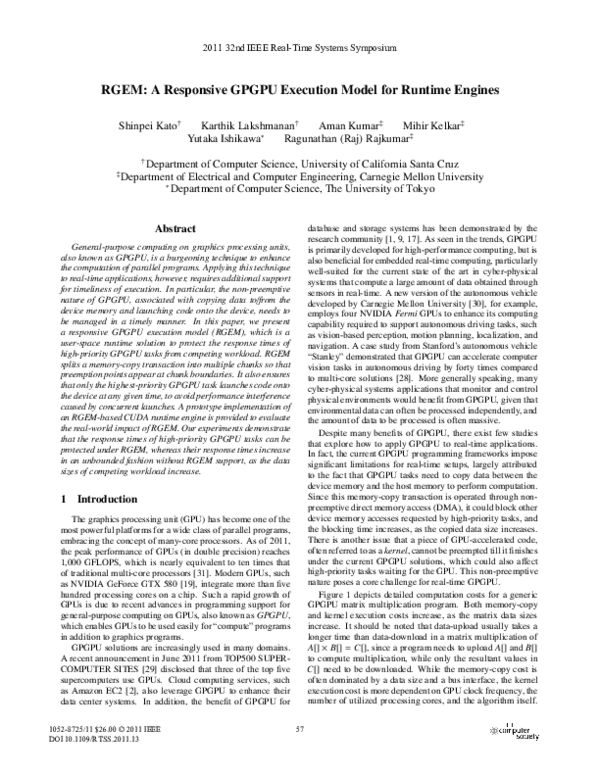 (PDF) RGEM: A Responsive GPGPU Execution Model for Runtime Engines | Aman Kumar - Academia.edu