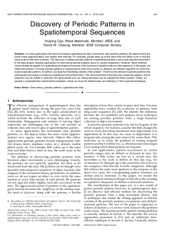 (PDF) Discovery of Periodic Patterns in Spatiotemporal Sequences ...
