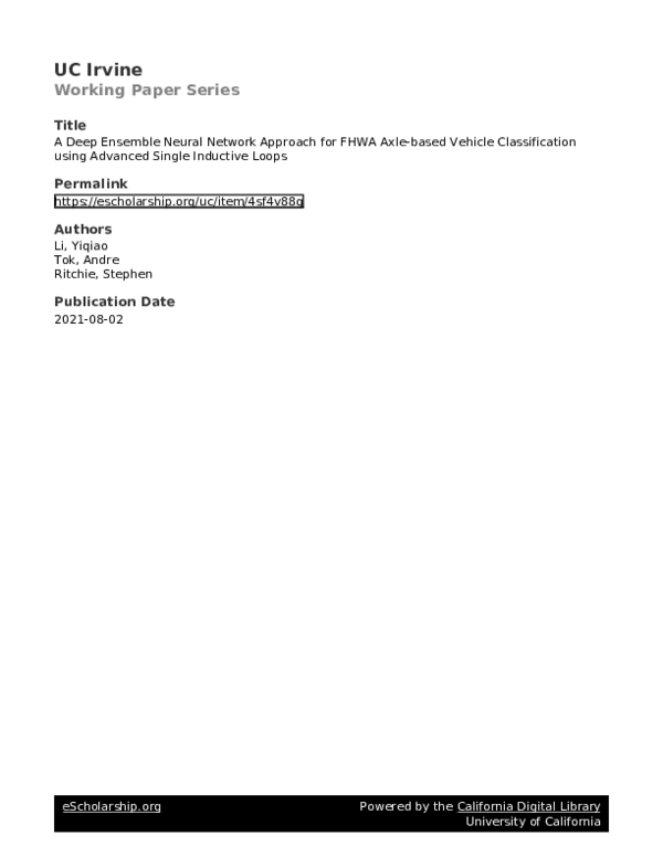 (PDF) A Deep Ensemble Neural Network Approach for FHWA Axle-based ...