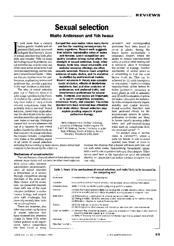 (PDF) Sexual selection