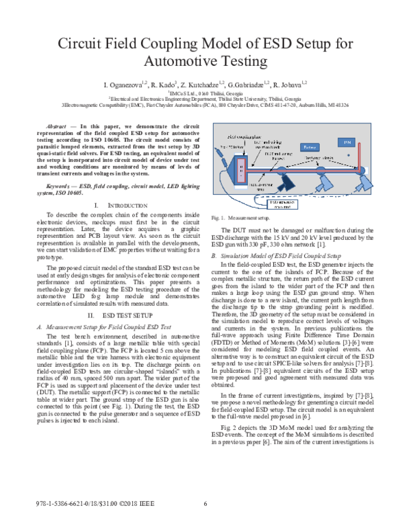 (PDF) Circuit Field Coupling Model of ESD Setup for Automotive Testing