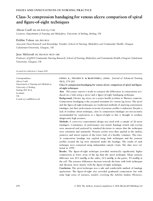 (PDF) Class-3c compression bandaging for venous ulcers: comparison of ...