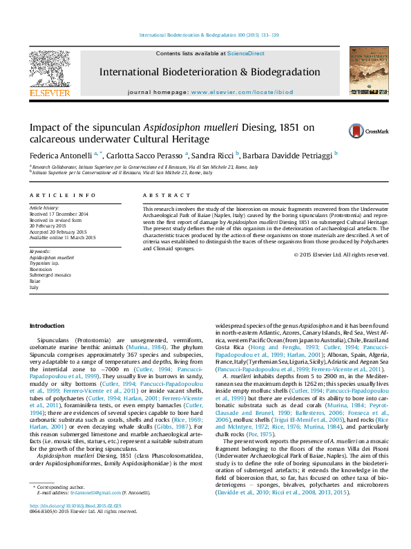 (PDF) Impact of the sipunculan Aspidosiphon muelleri Diesing, 1851 on ...