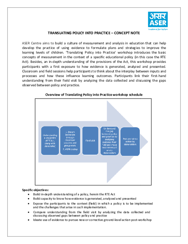 (PDF) Translating Policy into Practice