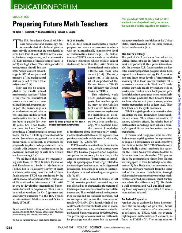 (PDF) Preparing Future Math Teachers