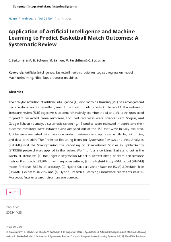 (PDF) Application of Artificial Intelligence and Machine Learning to ...