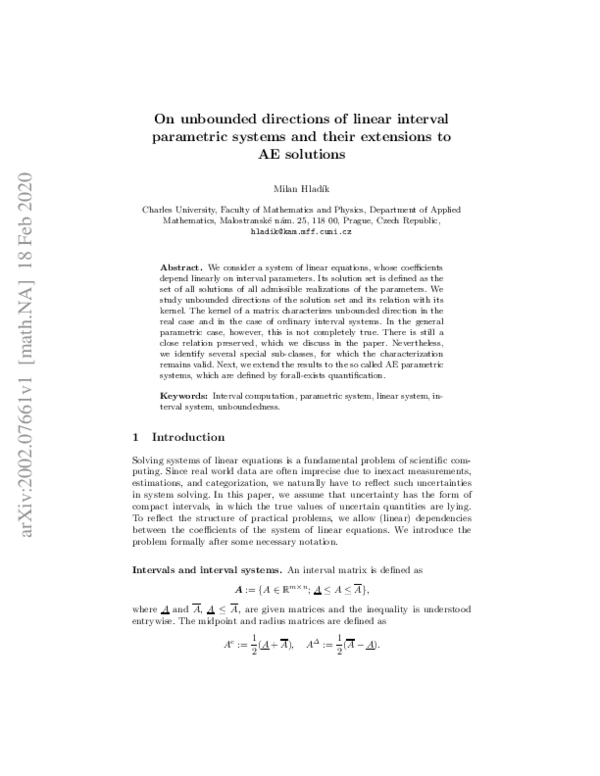 (PDF) On unbounded directions of linear interval parametric systems and ...