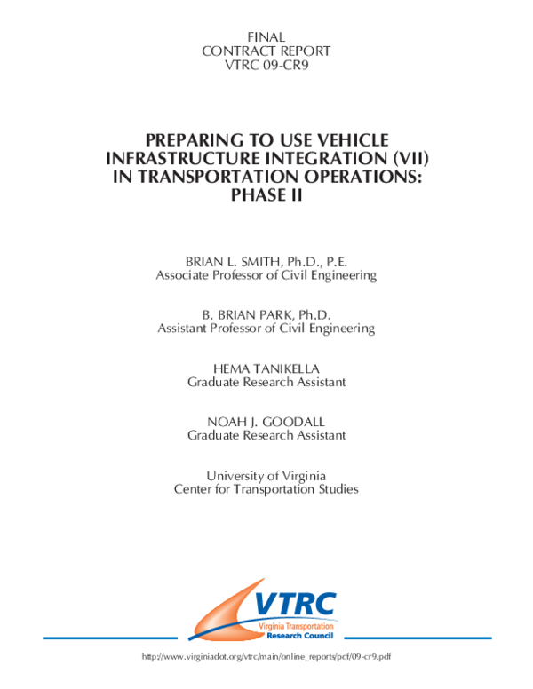 (PDF) Preparing to use vehicle infrastructure integration in ...