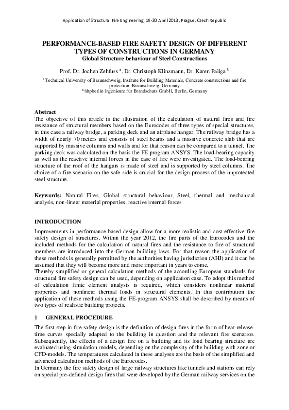 (PDF) Performance-based fire safety design of different types of ...