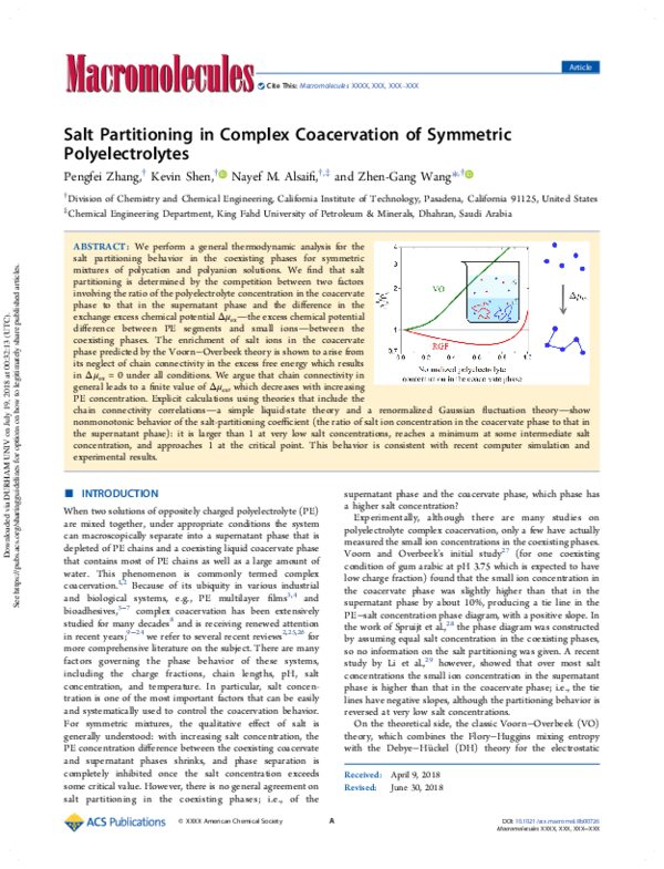 (PDF) Salt Partitioning in Complex Coacervation of Symmetric ...