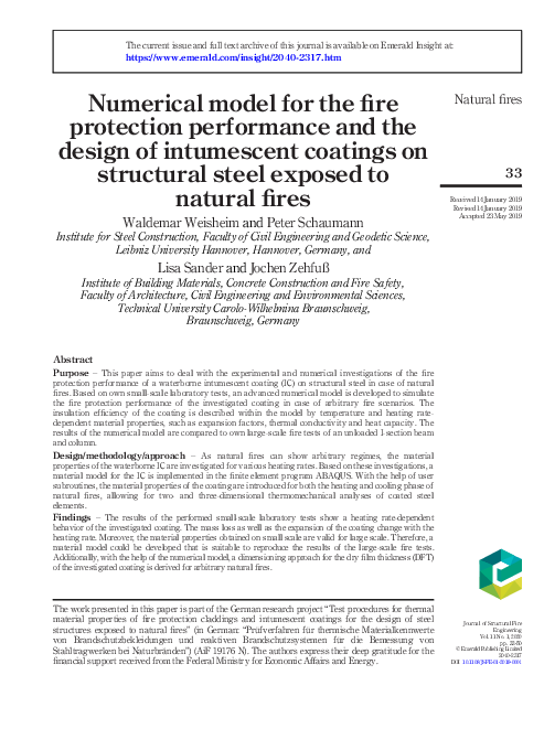 (PDF) Numerical model for the fire protection performance and the ...